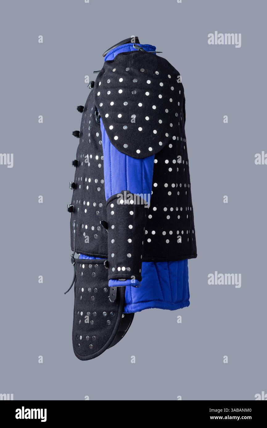Black Brigandine Armor with Studs and Shoulder Protection. This image ...