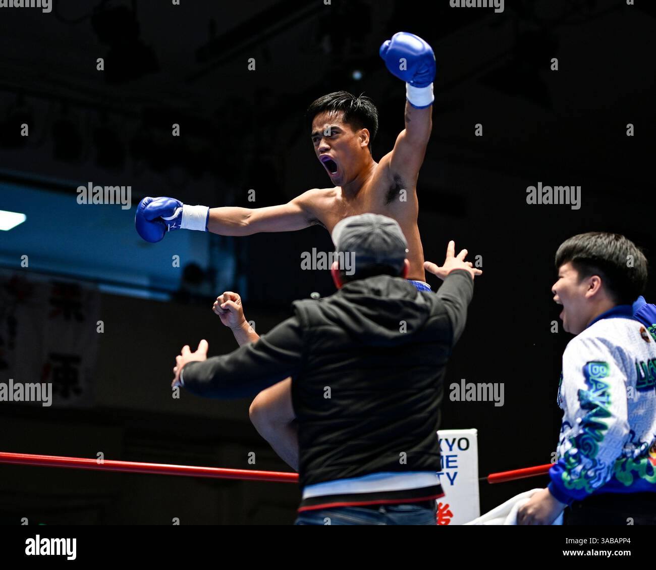 Philippines' Kenneth Llover celebrates his first round TKO victory ...