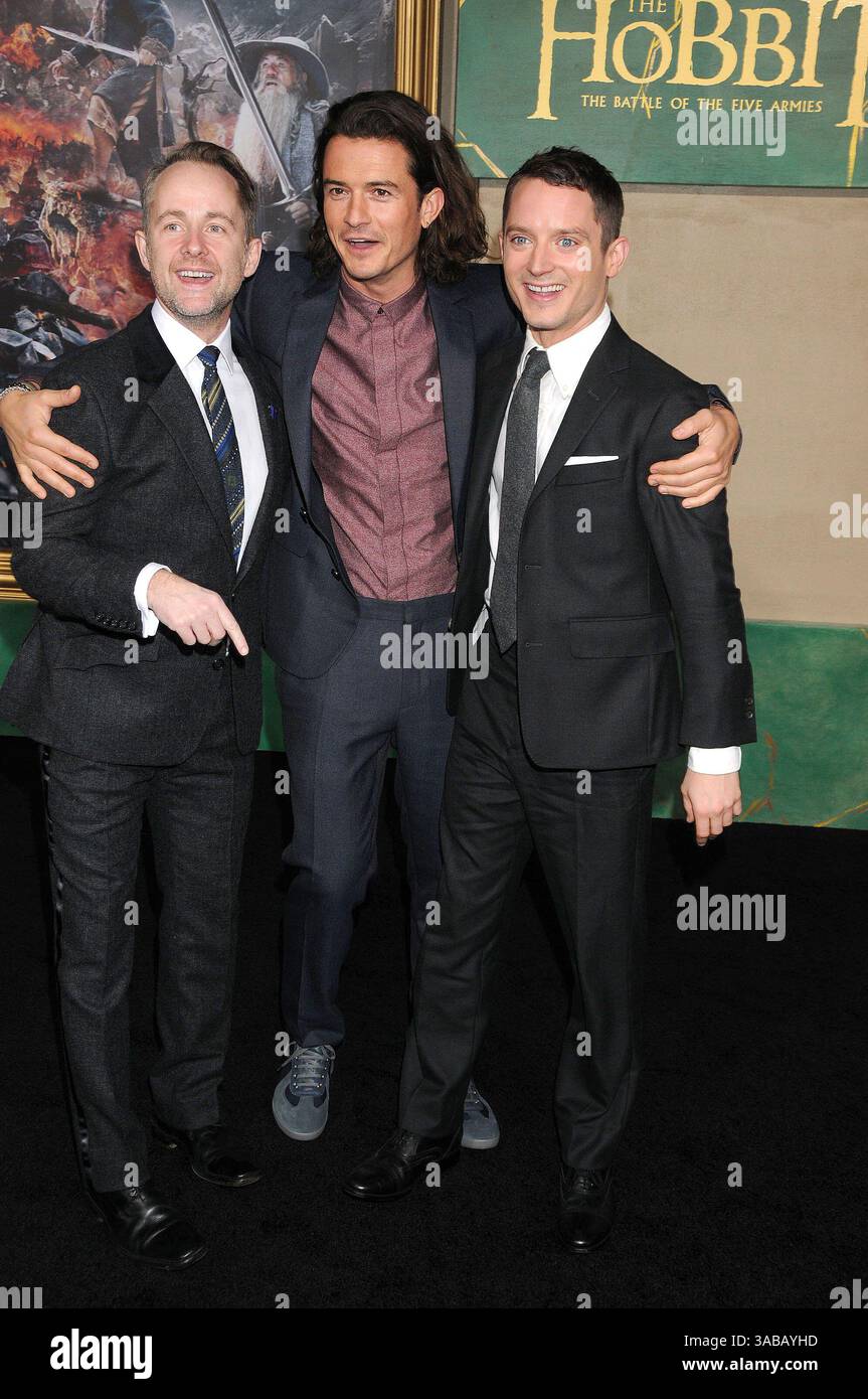 Billy Boyd, Orlando Bloom, Elijah Wood at The Hobbit 'The Battle of The ...