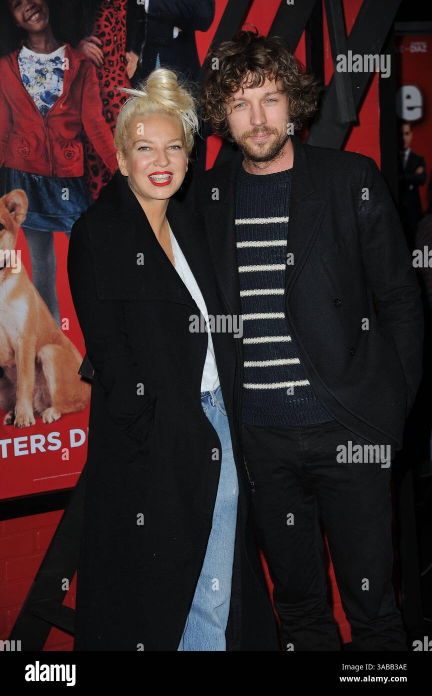 Sia and Erik Anders Lang at the premire of 'Annie' at the Ziegfeld Theater in New York City - 07 ...