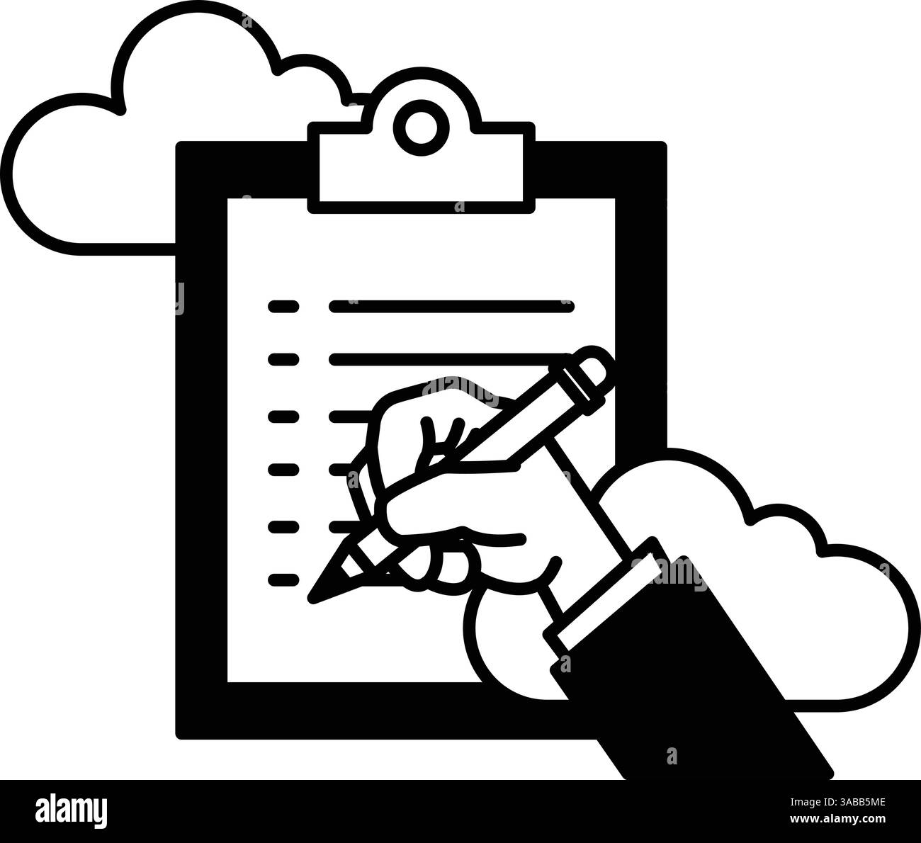 Businessman clipboard pencil Black and White Stock Photos & Images - Alamy