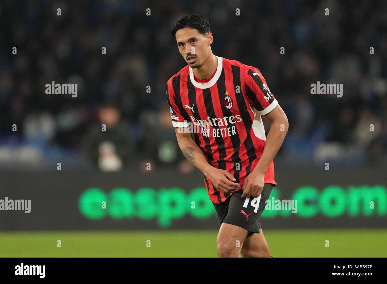 Naples, Italy. 30 Mar, 2025. Tijjani Reijnders of AC Milan during the Serie A match between SSC ...