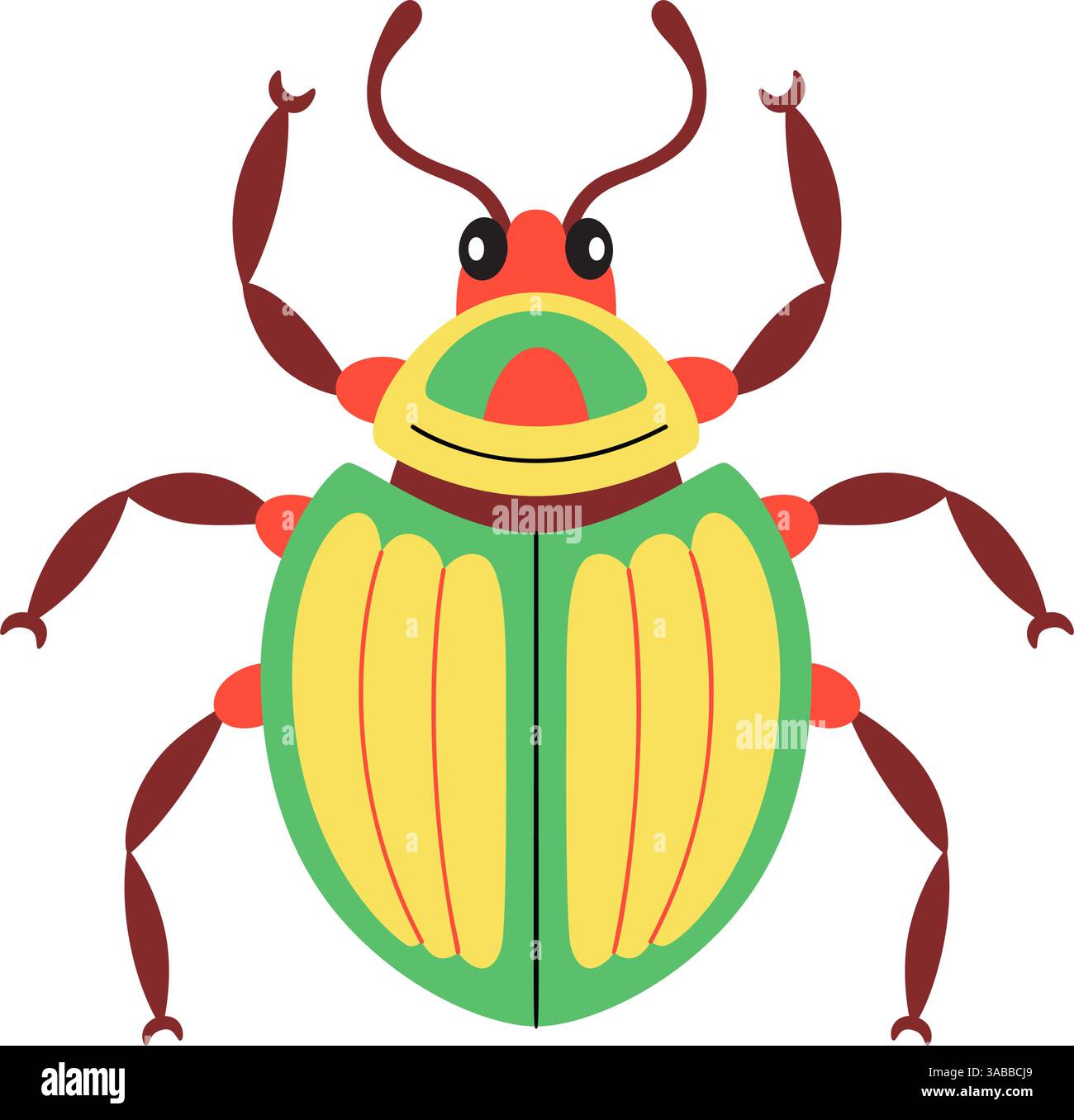 Colorful beetle. Stylized bug with symmetrical design and vibrant ...