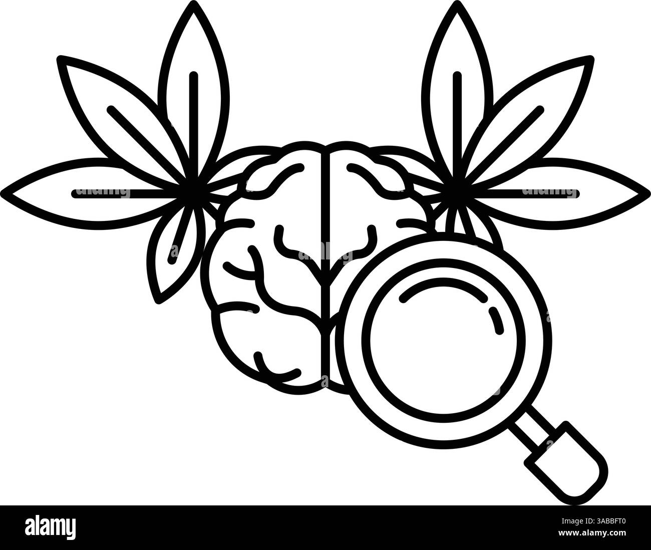 Magnifying glass human brain Cut Out Stock Images & Pictures - Alamy