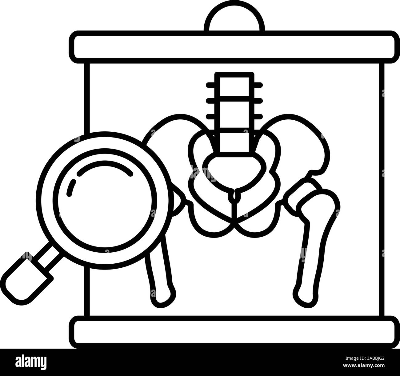 A skeleton is being examined by a magnifying glass Stock Vector Image ...