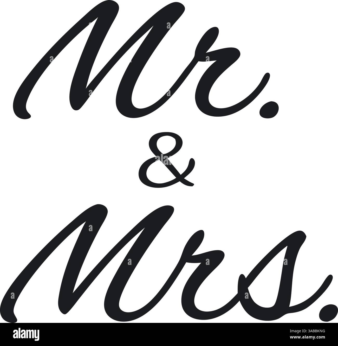 Elegant Mr. and Mrs. script text in black isolated on white background Stock Vector Image & Art ...