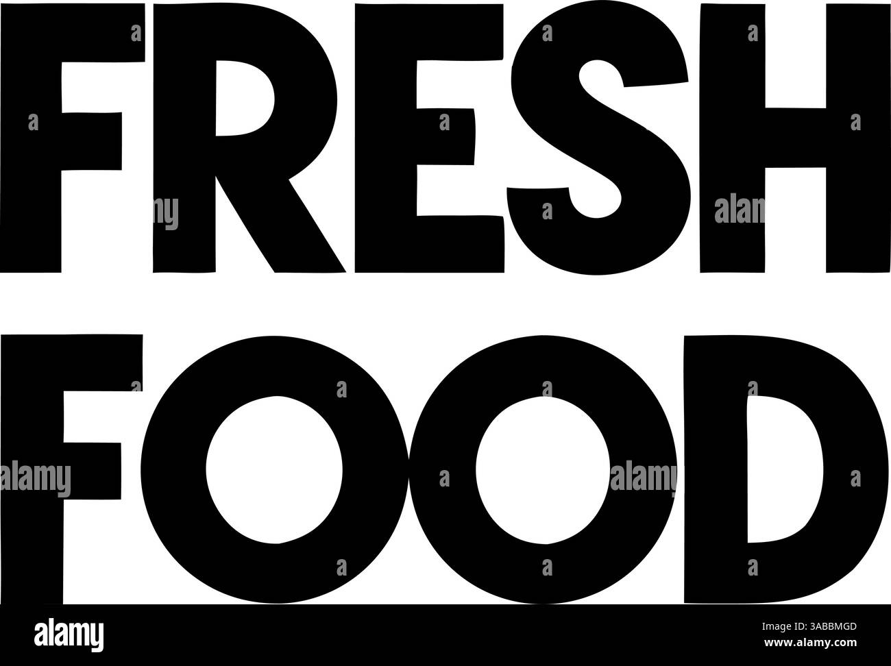 Fresh food text in bold black letters isolated on white background ...