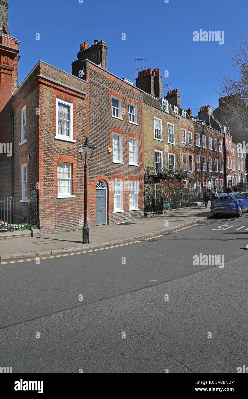 Elegant Georgian houses on Church Row, Hampstead, London, UK. One of ...