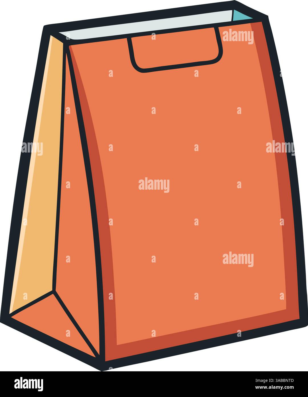 A paper bag in orange color with black outline Stock Vector Image & Art ...