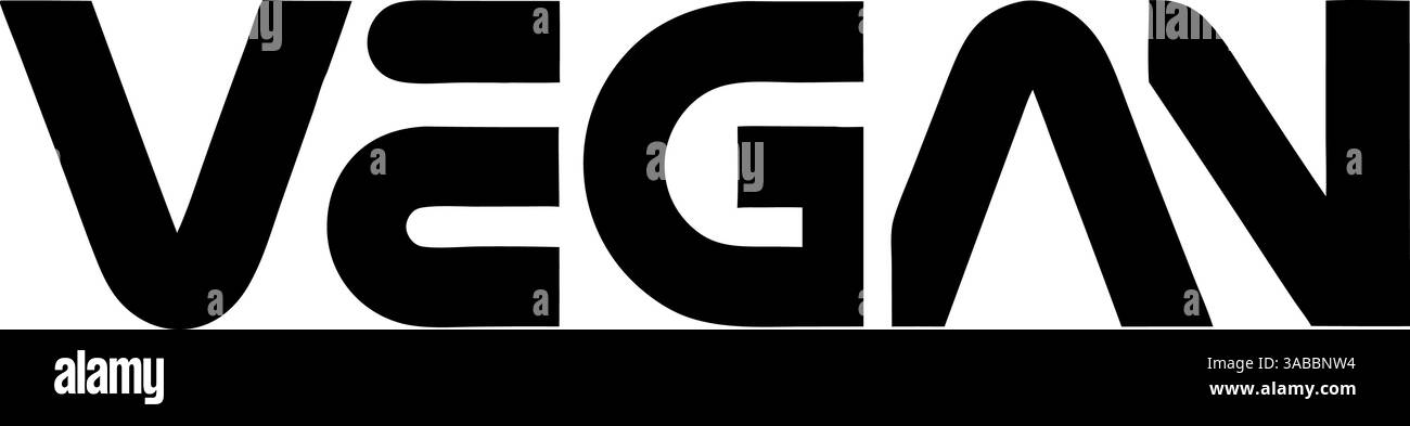 Vegan text in bold modern font isolated on white background Stock ...