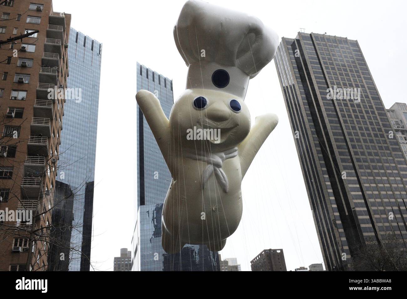 Pillsbury Doughboy balloon at the Macy's Thanksgiving Day Parade in New ...