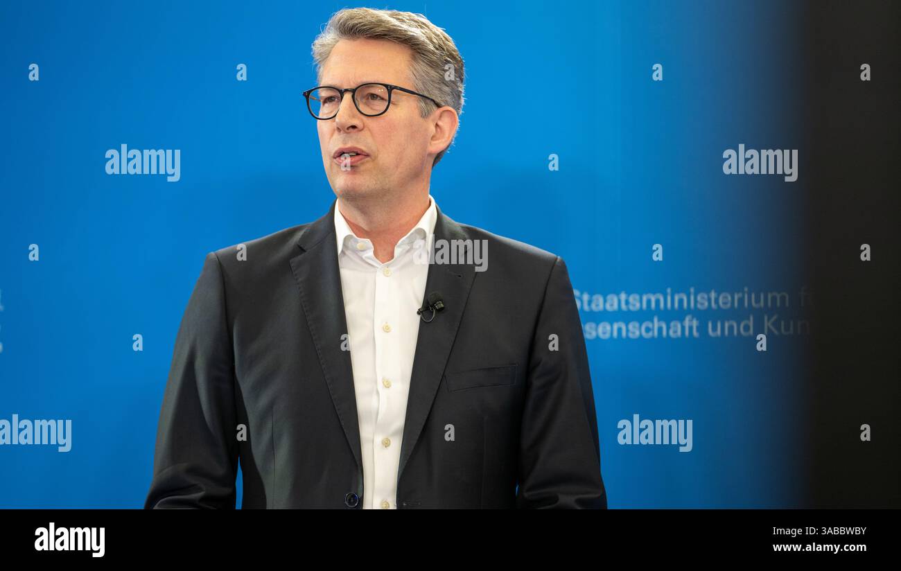 Munich, Germany. 02nd Apr, 2025. Bavaria's Minister of Art Markus Blume ...