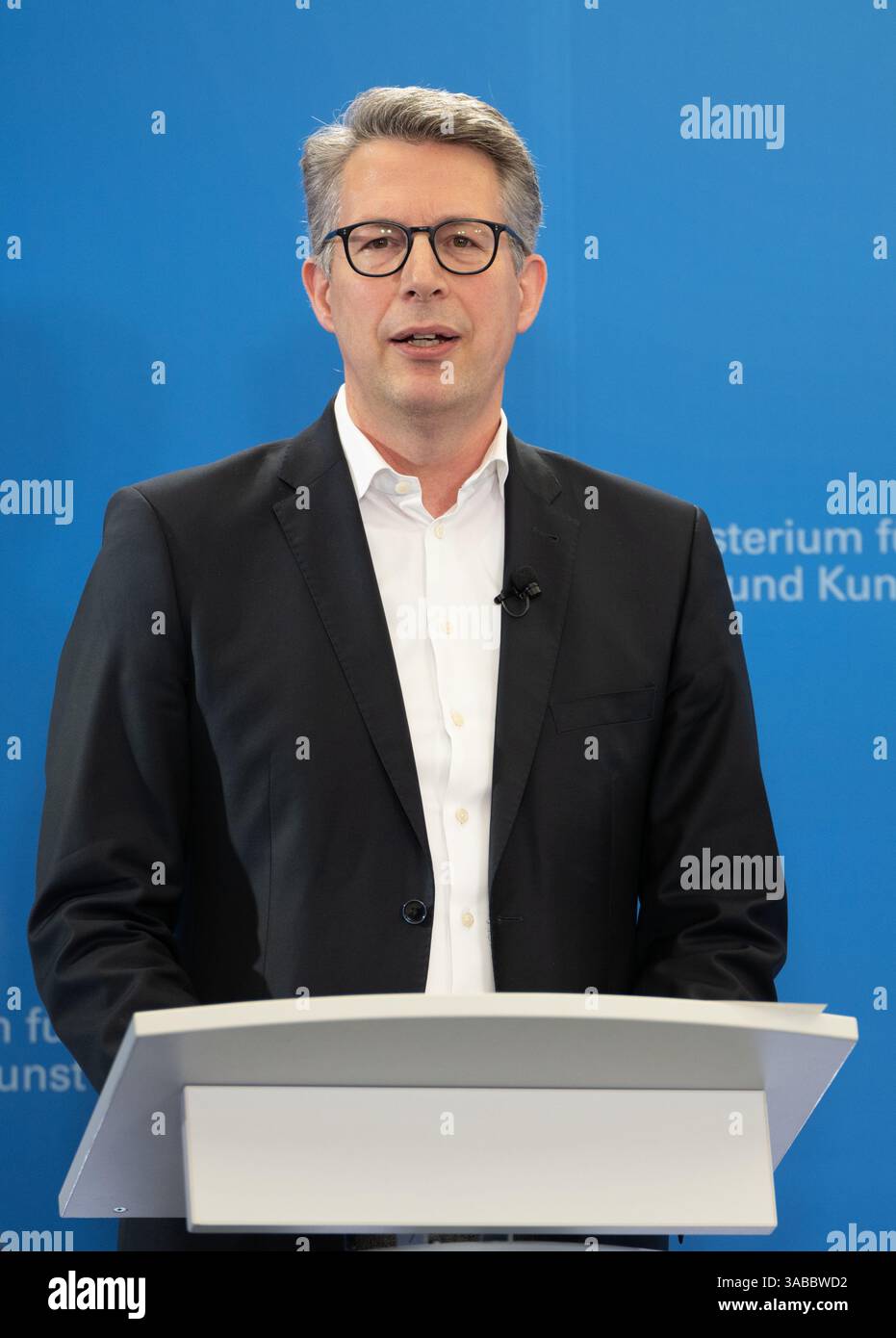 Munich, Germany. 02nd Apr, 2025. Bavaria's Minister of Art Markus Blume ...