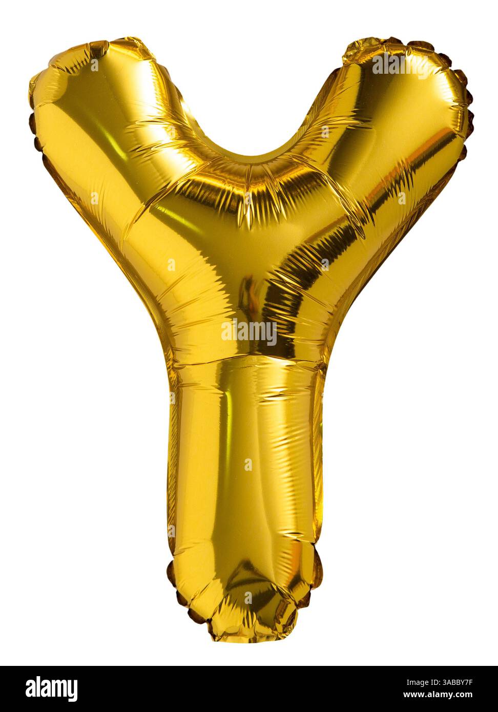 Gold Foil Letter Y Balloon isolated on white background Stock Photo - Alamy