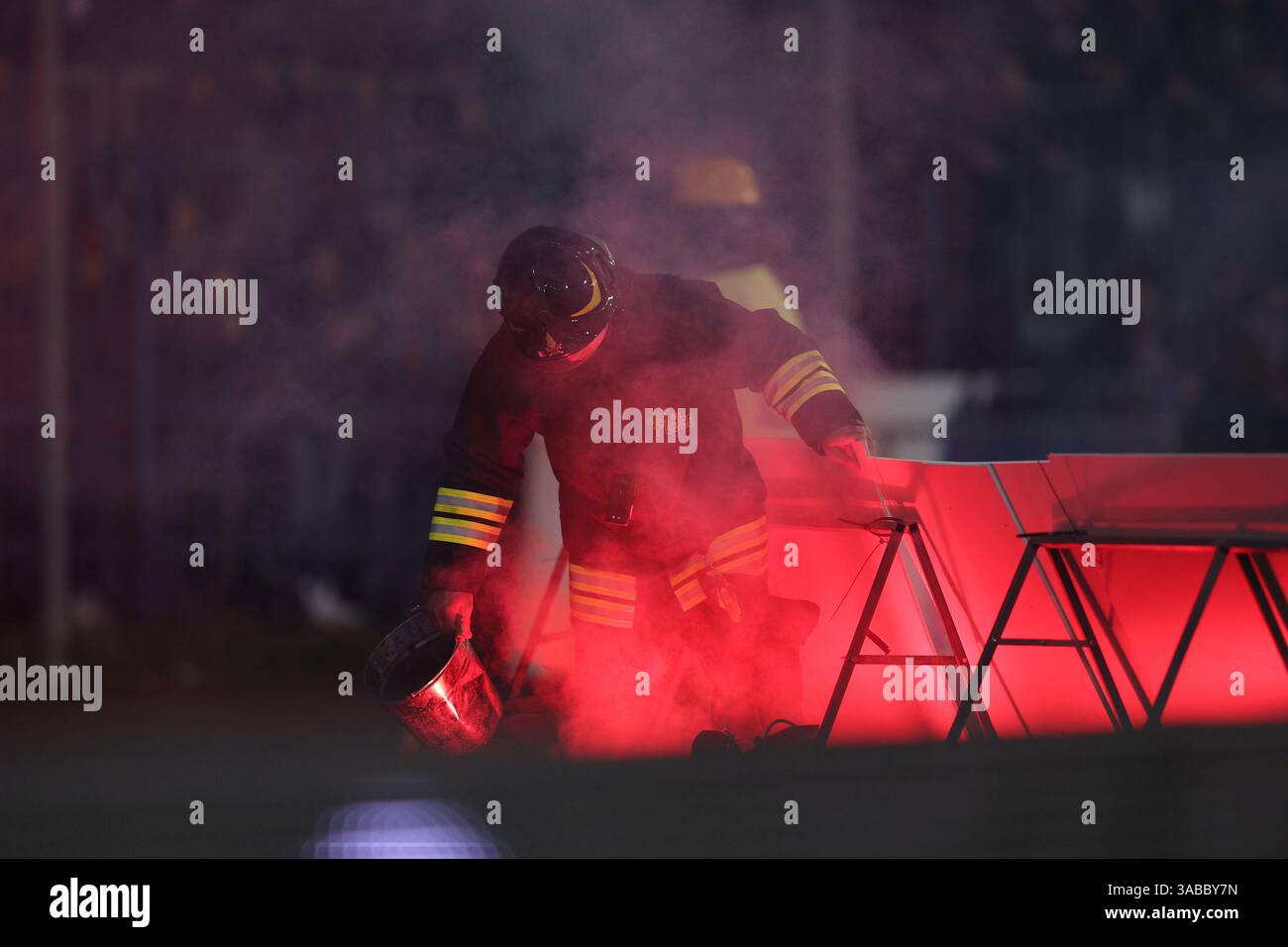 Empoli, Italy. 1st April, 2025. Smoke bombs ; during the Italy Cup ...