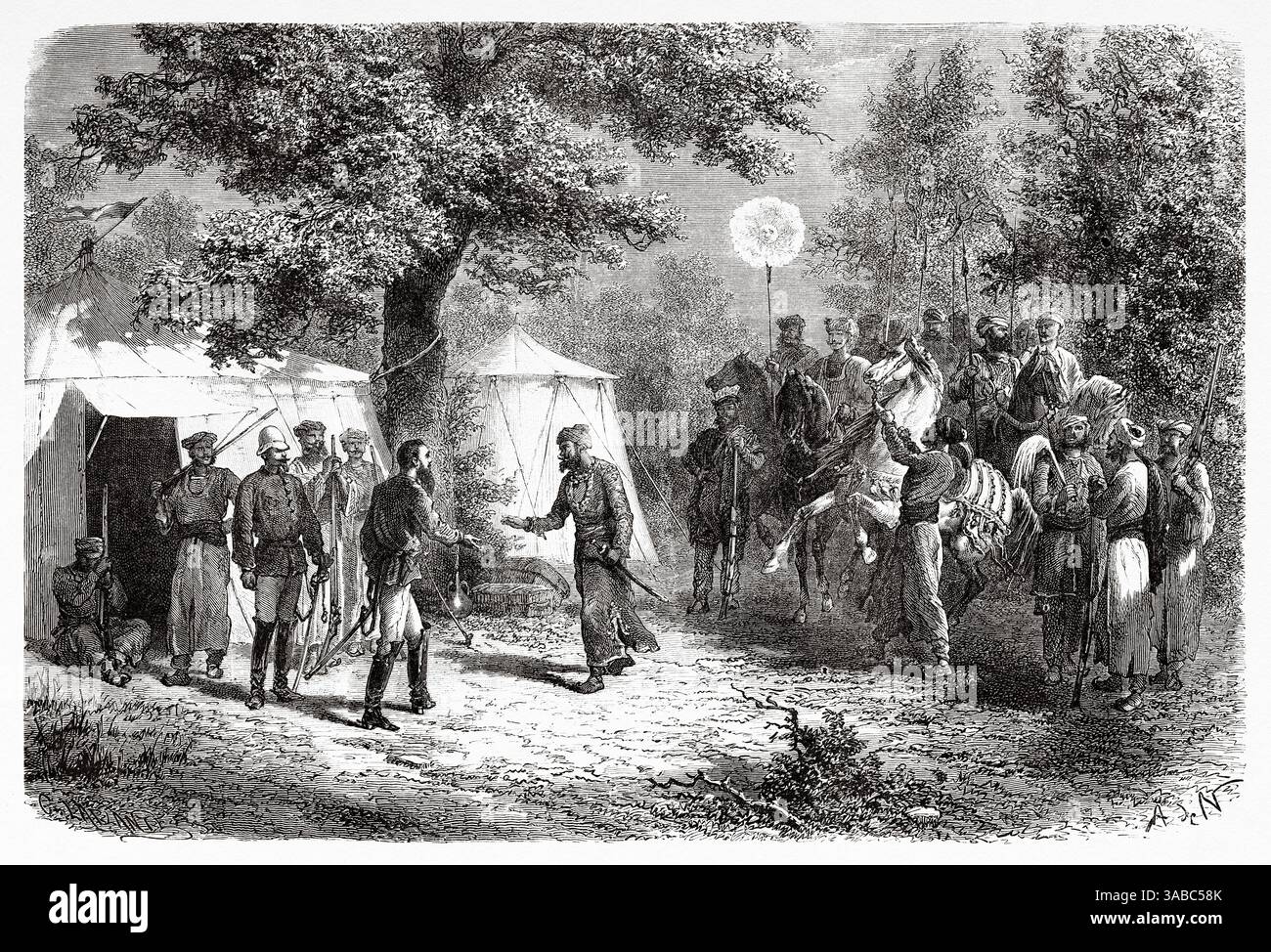 Louis Rousselet meeting with the Raja of Bunera. Rajasthan, India ...