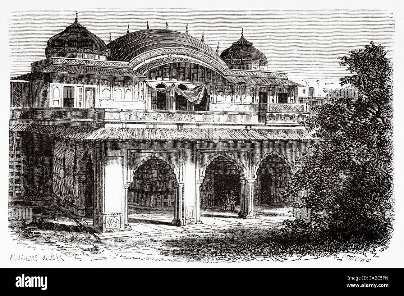 Amber Fort Palace. Jaipur, Rajasthan, India. Drawing by Alexandre de ...