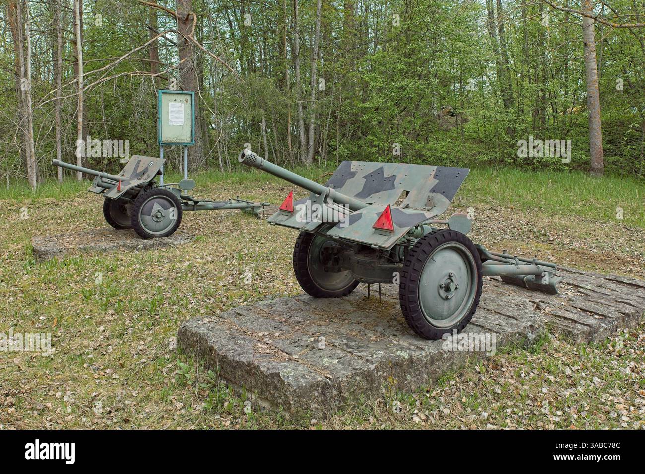 Old Finnish military 37mm caliber anti-tank gun, model year 1936, used ...