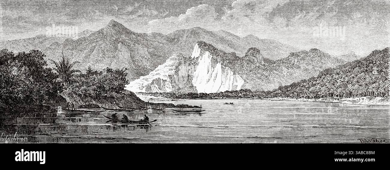 Nam Khan River before arriving at Nam Hou, Laos. Indochina Peninsula ...