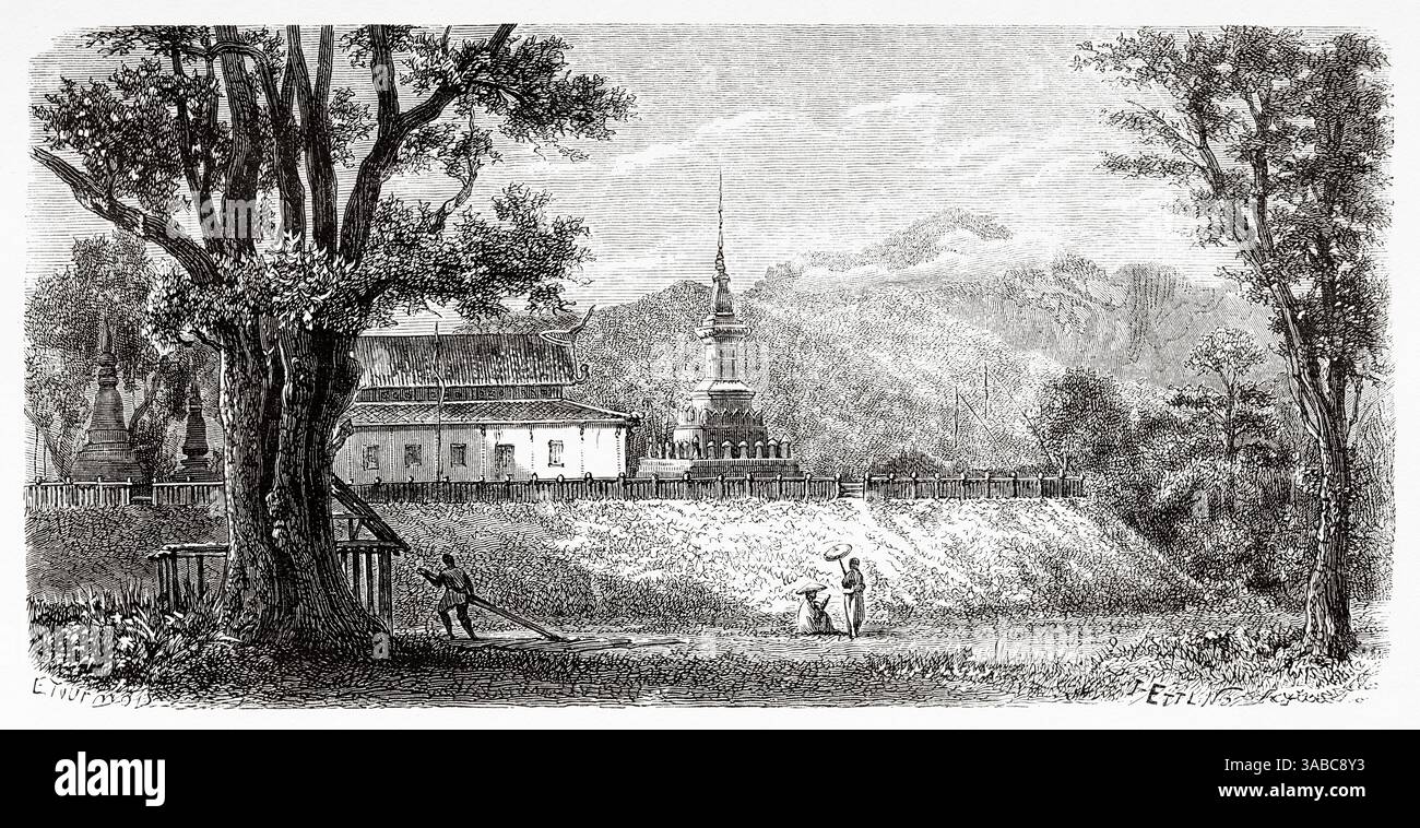 Wat Phonesaat temple in Luang Prabang, Laos. Indochina Peninsula ...