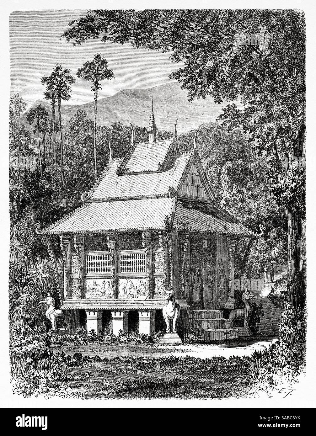Old Library of a pagoda in Laos. Indochina Peninsula, Southeast Asia ...