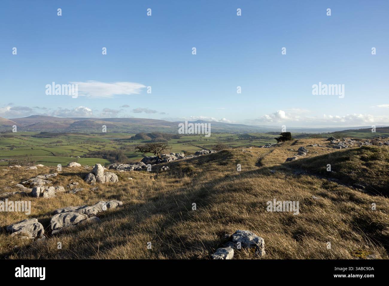 Pennine moors and Hills viewed from Farleton Fell Westmorland and ...