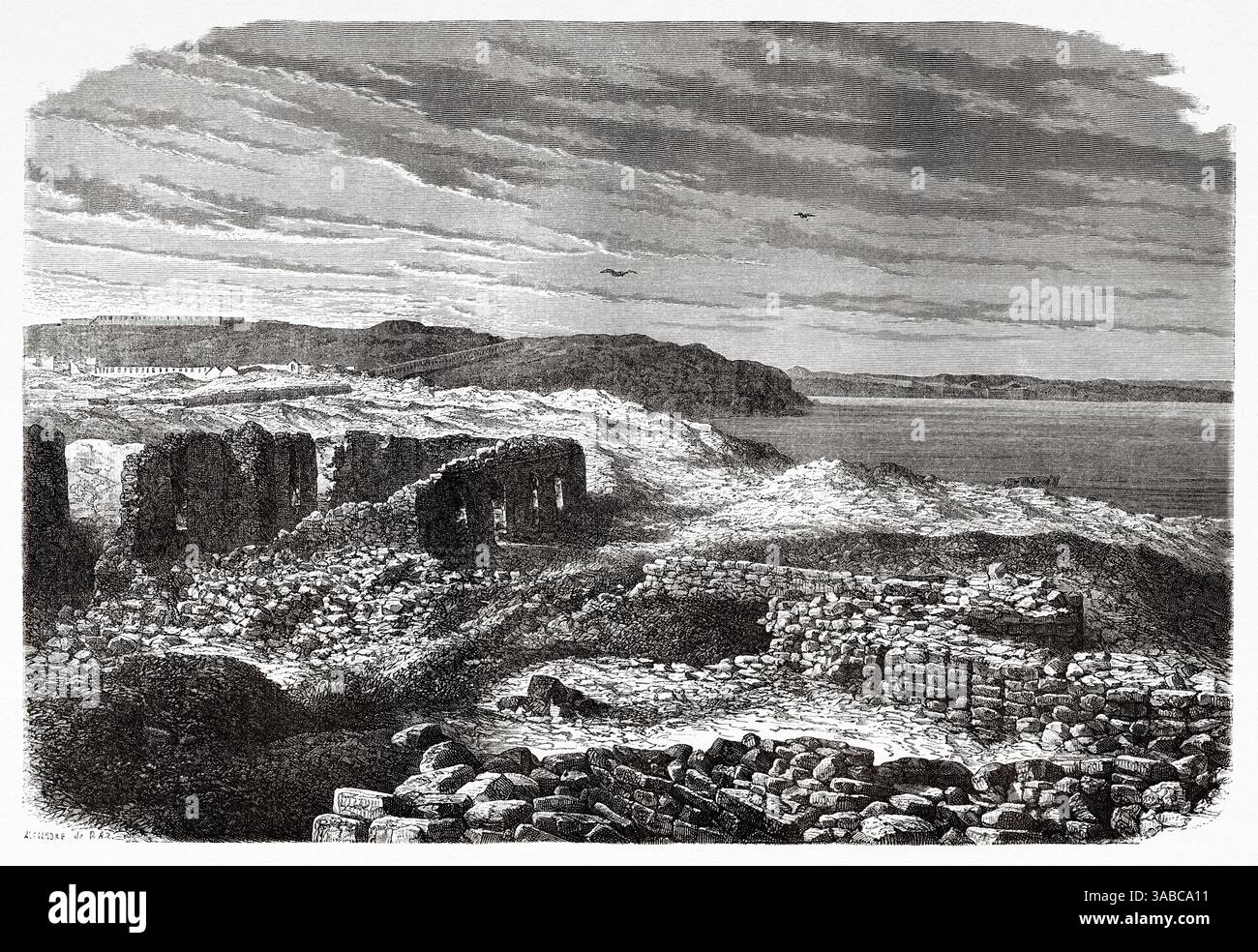 Fort Nicholas ruins, Sevastopol, Crimea. Drawing by Alexandre de Bar ...