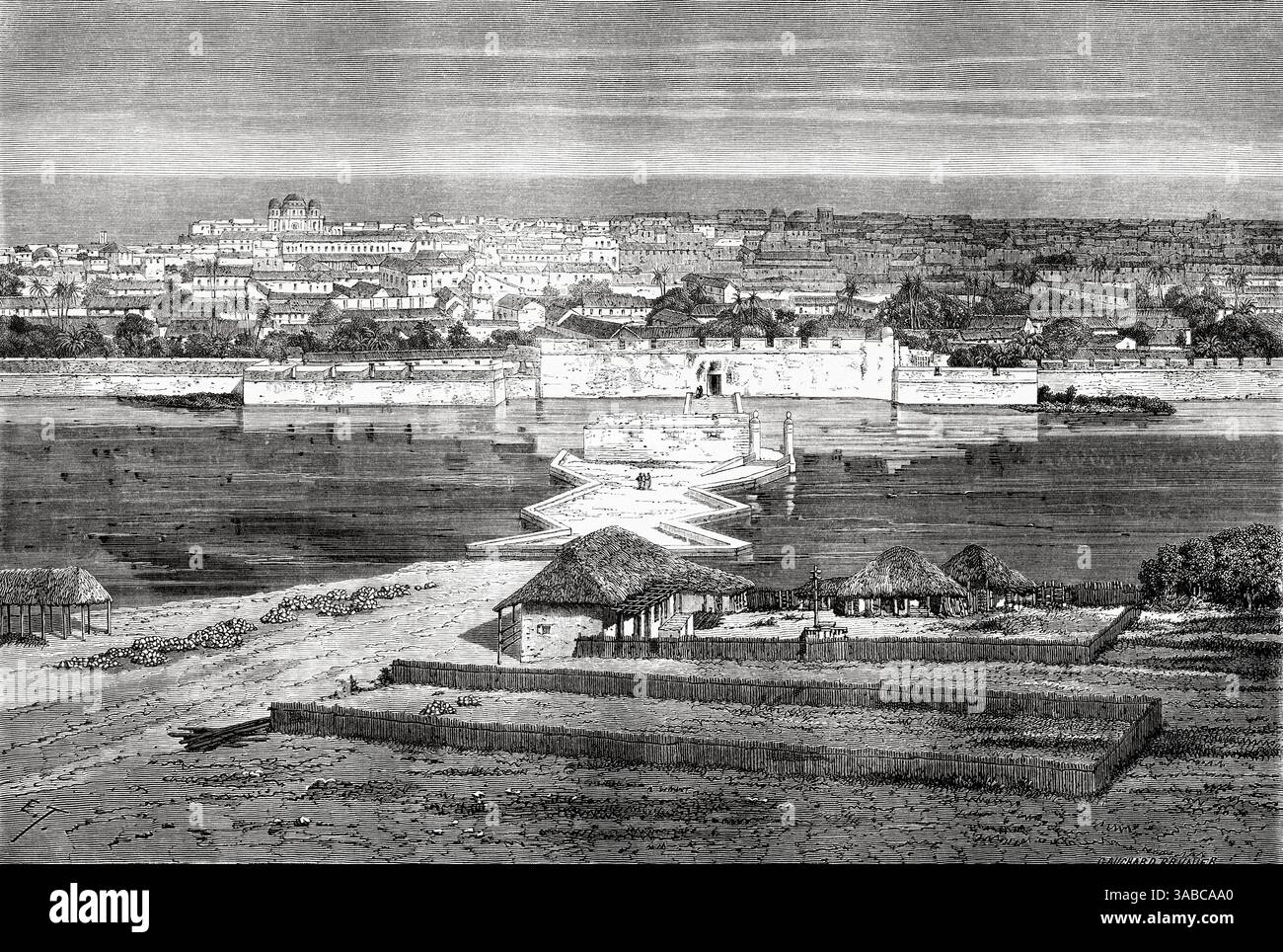Panoramic view of the city of Cartagena de Indias, Colombia. South ...