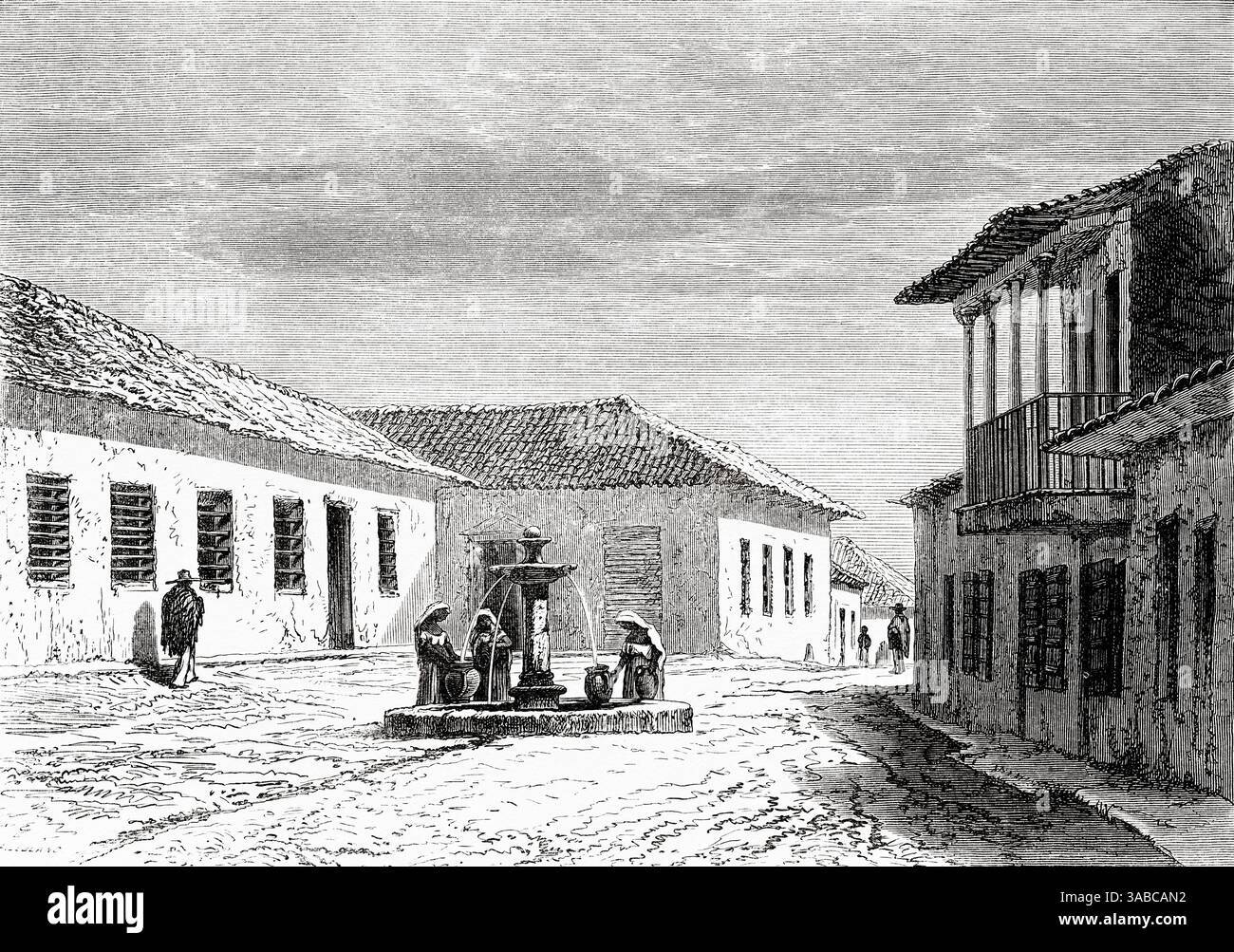 Public drinking water fountain in Plaza San Roque, Medellin, Colombia ...