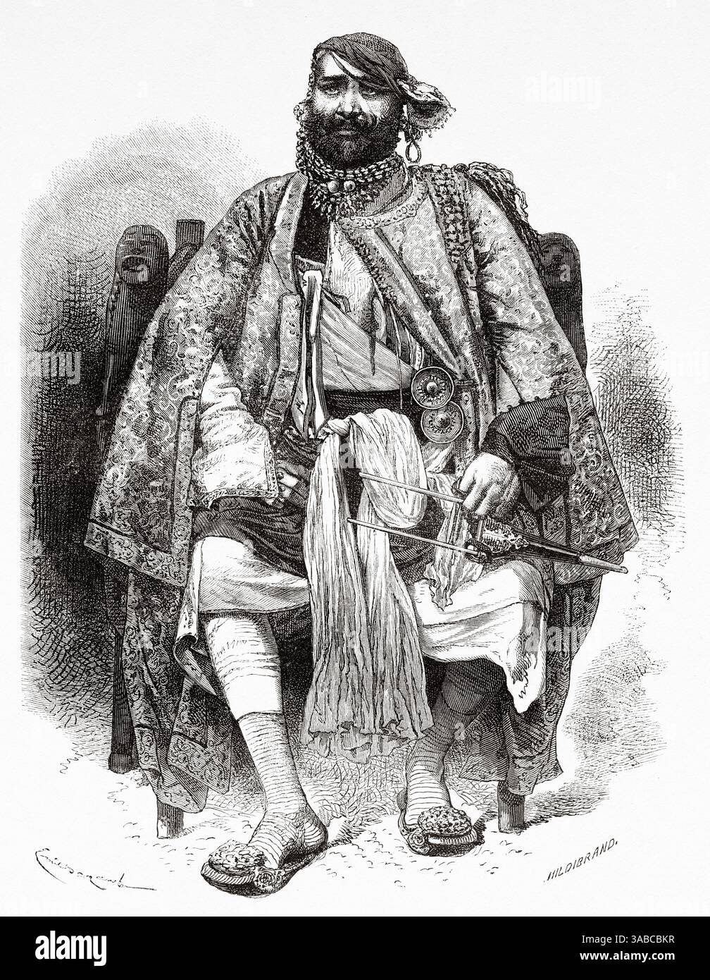 Portrait of Rana Bhagwant Singh (1823 - 1873) Jat ruler of Dholpur ...