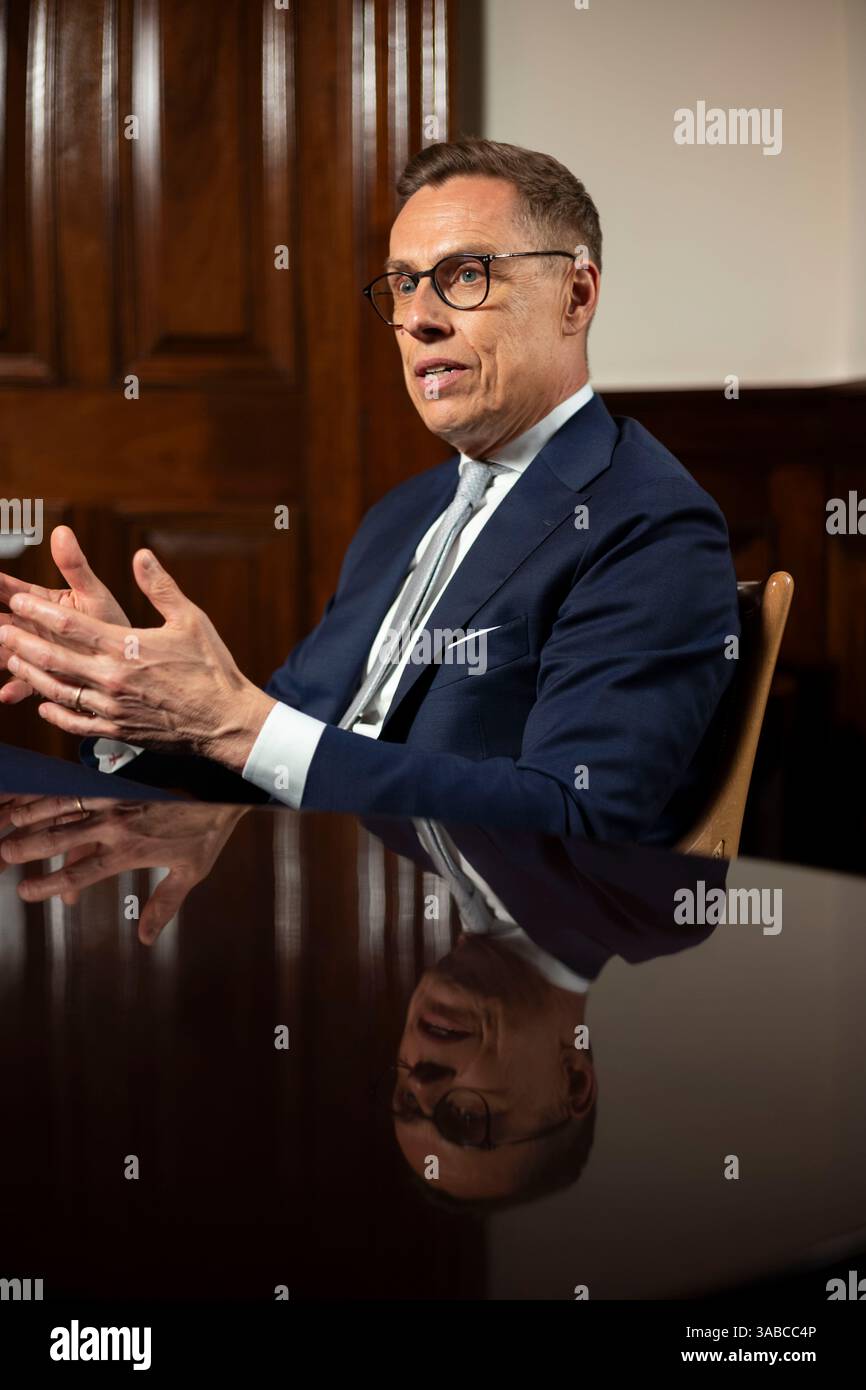President Alexander Stubb of Finland, interview in central London ...