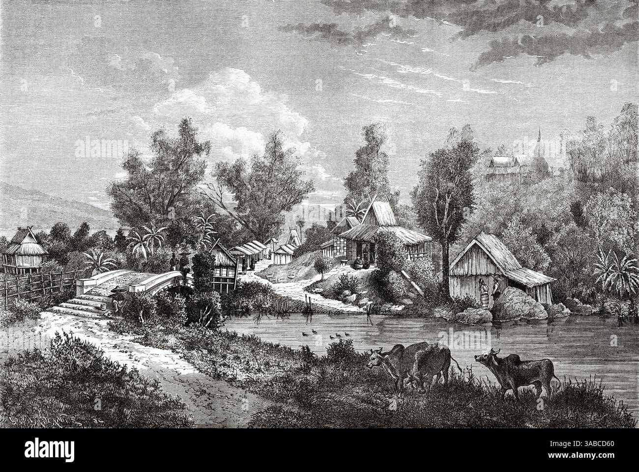Chinese Bridge in Muang Long, Laos. Indochina Peninsula. Southeast Asia ...