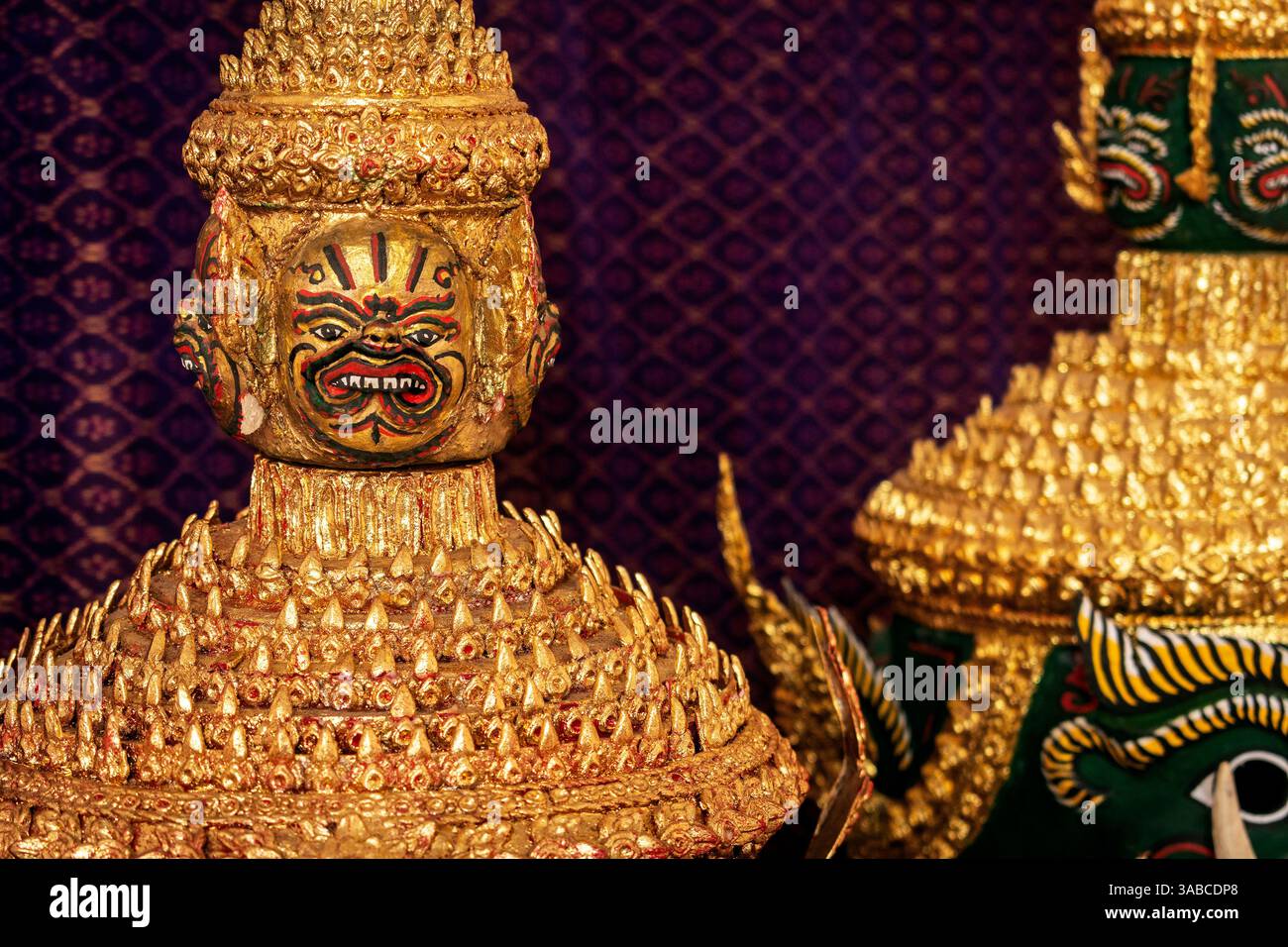 different traditional Lakhon Khol Khmer Masks on display in cambodia ...