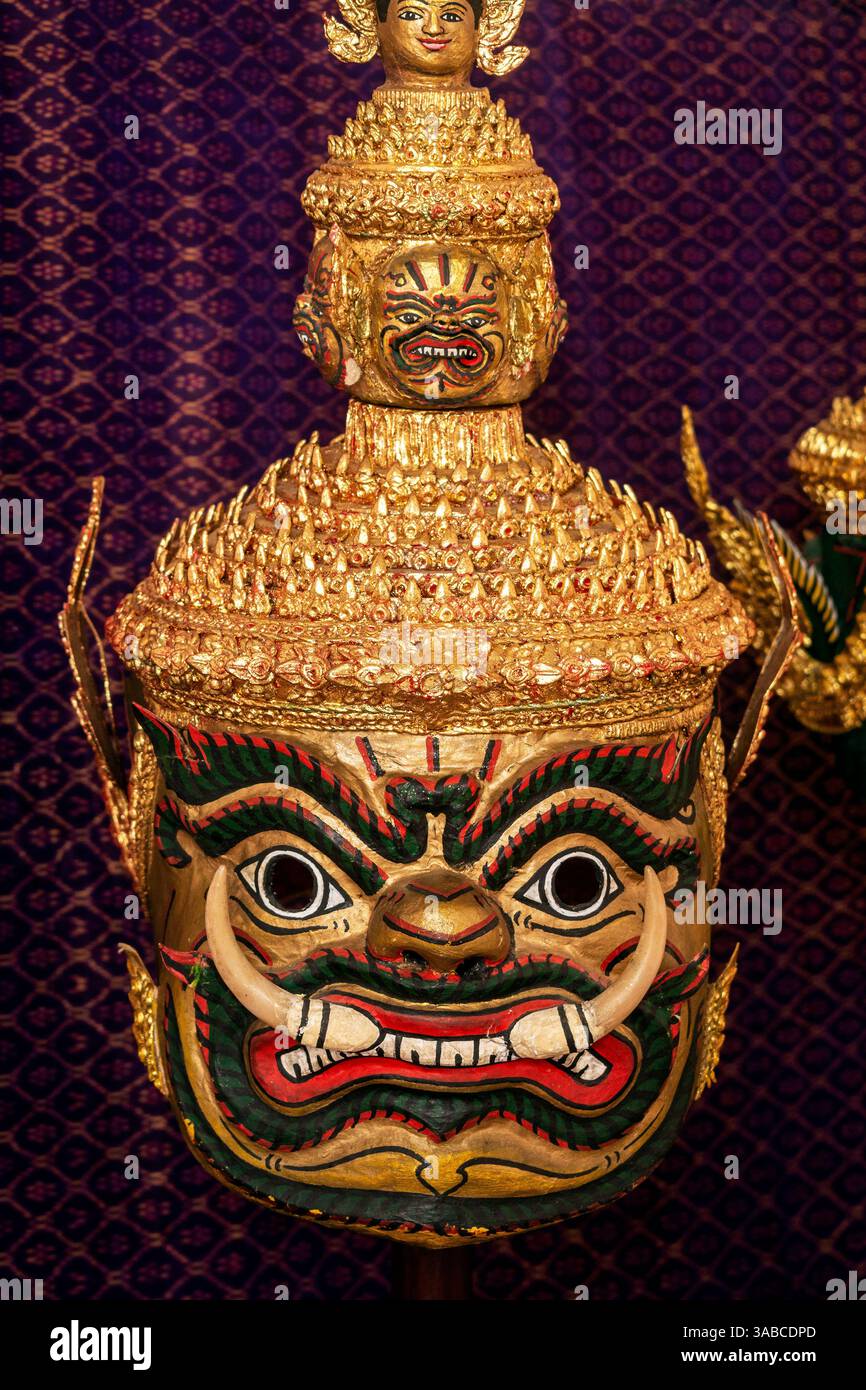 different traditional Lakhon Khol Khmer Masks on display in cambodia ...
