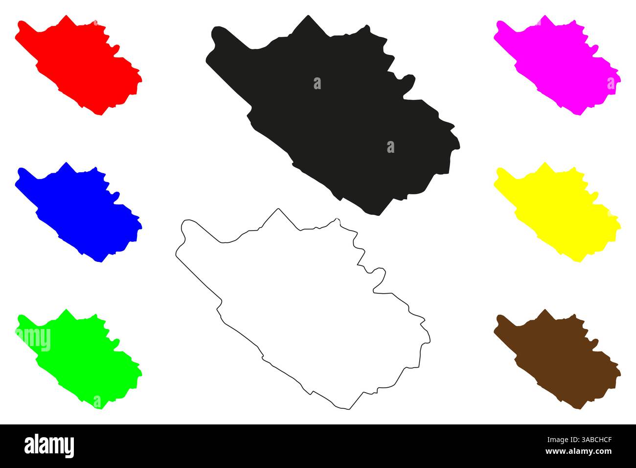 Durgapur city (Republic of India, State of West Bengal) map vector ...