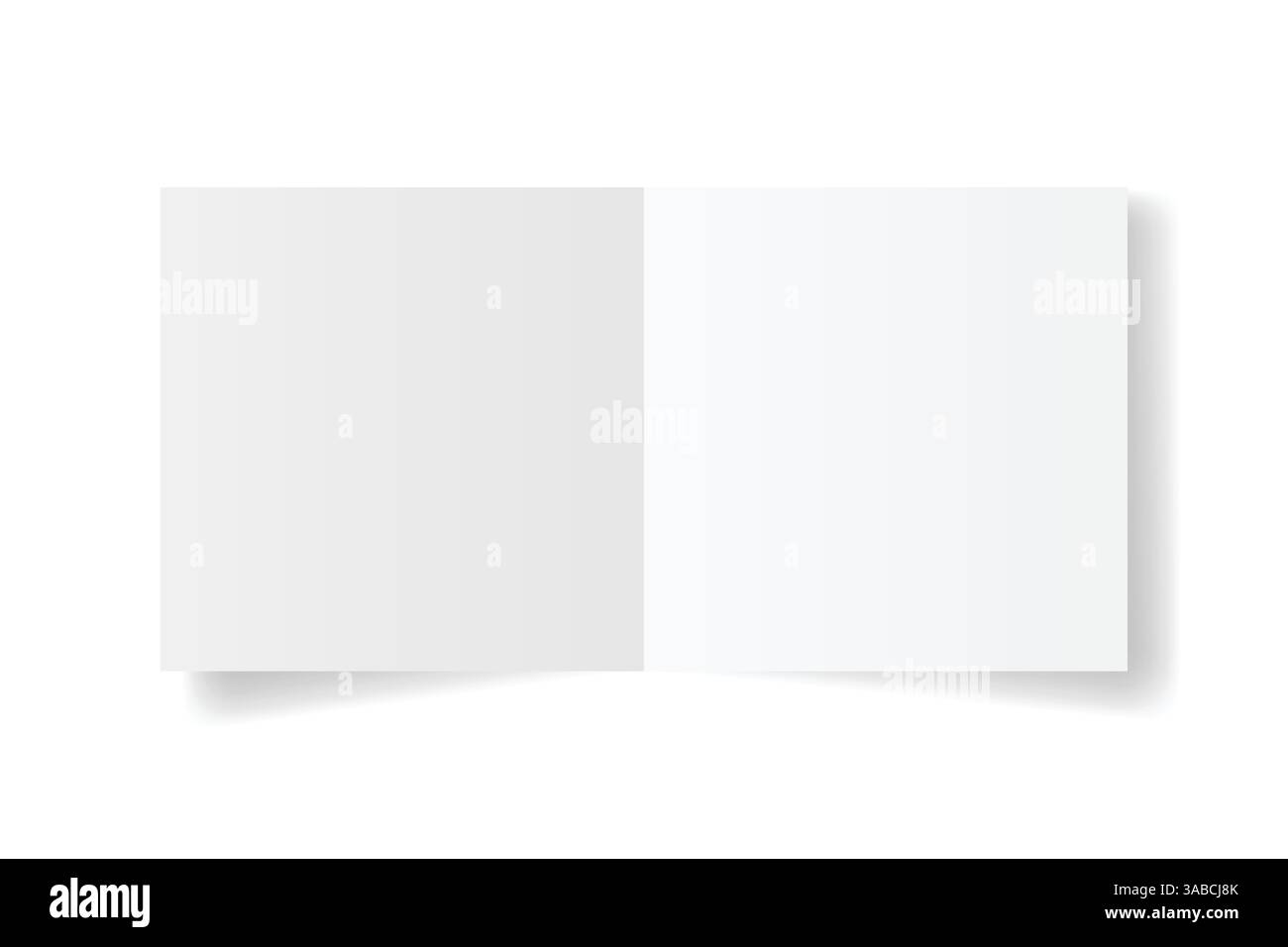 Realistic opened wide blank book. Horizontal brochure page, notebook ...