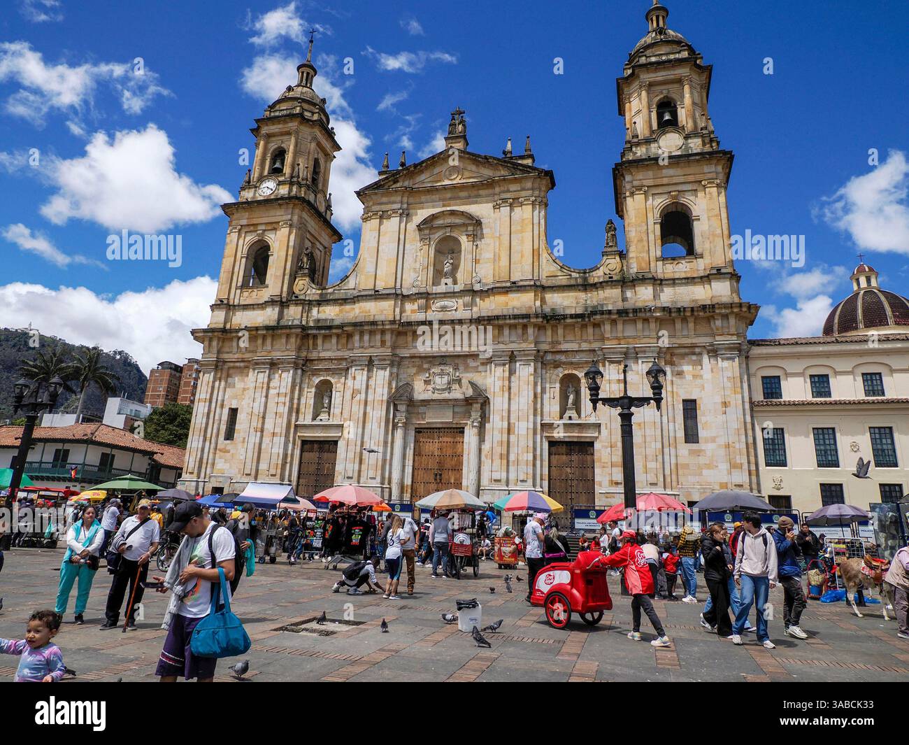 BOGOTA, COLOMBIA - JULY 2 2024 - The historic center district of La ...