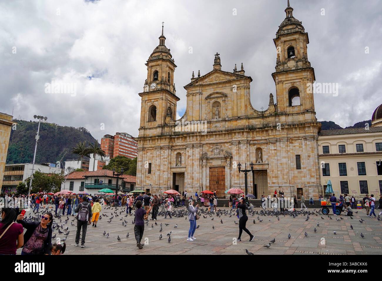 BOGOTA, COLOMBIA - JULY 2 2024 - The historic center district of La ...