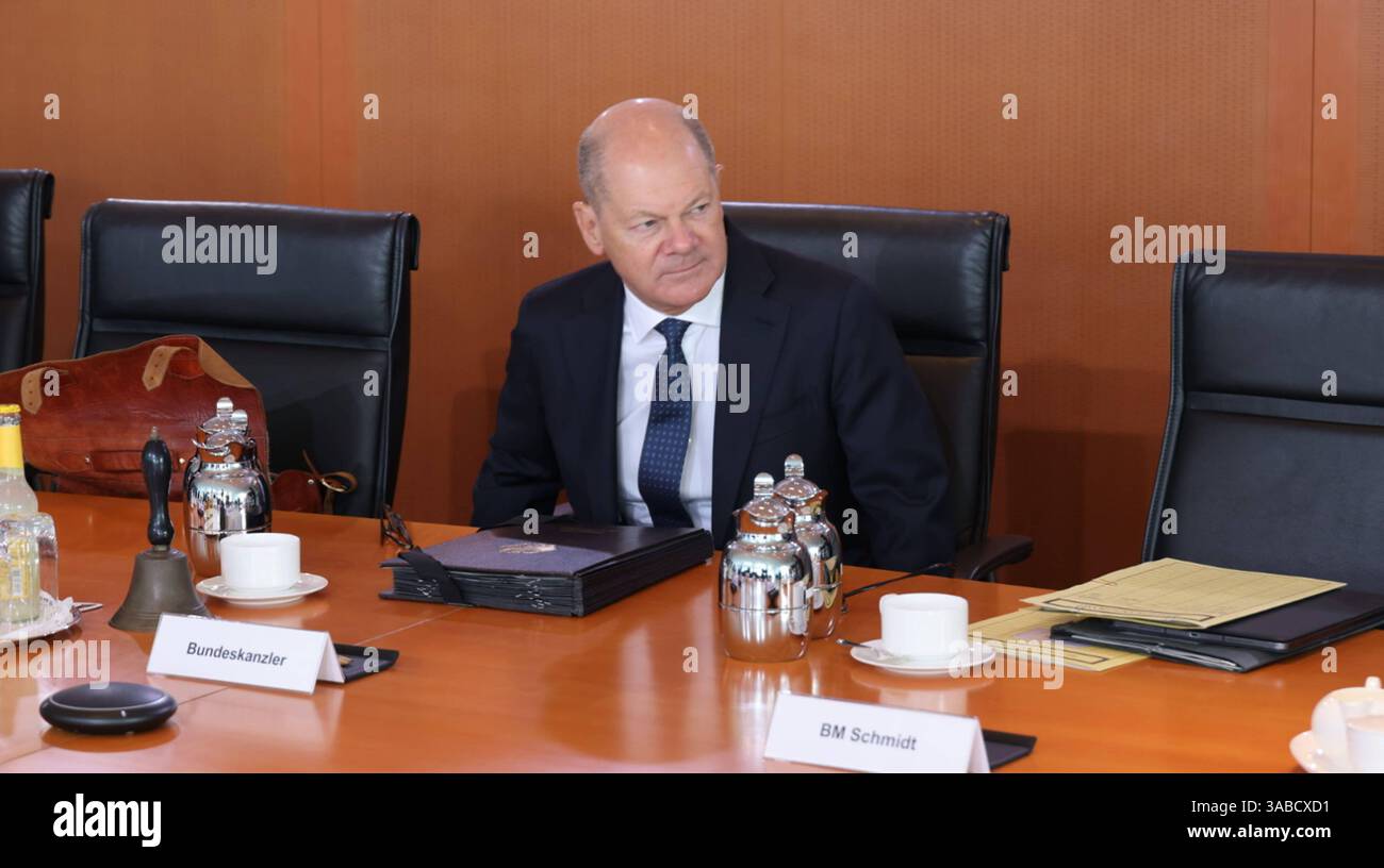 Bundeskabinett Scholz 02.04.2025,Bundeskanzleramt , Bundeskabinett ...