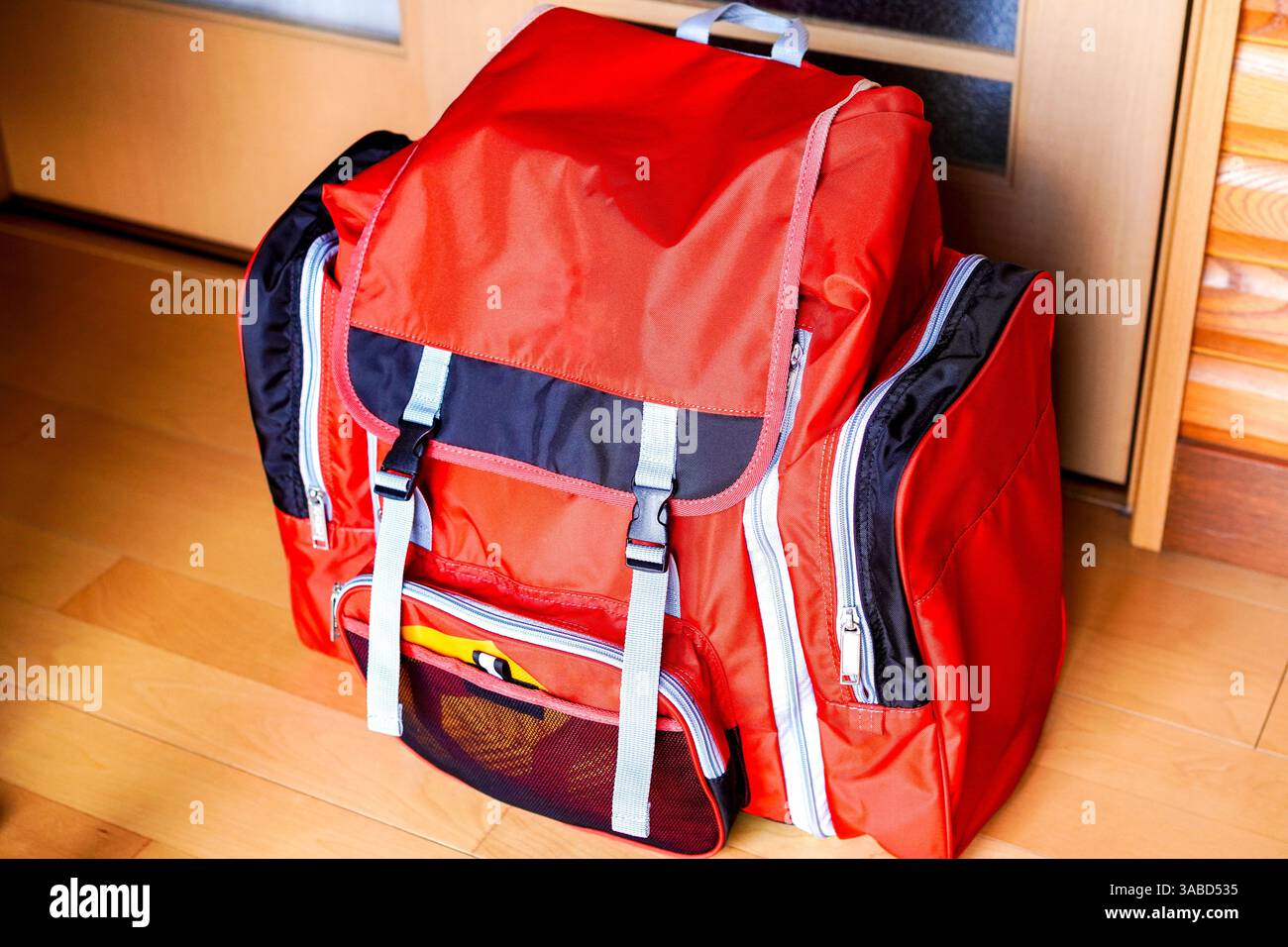 Emergency kit for earthquakes, fires, and other disasters Stock Photo ...