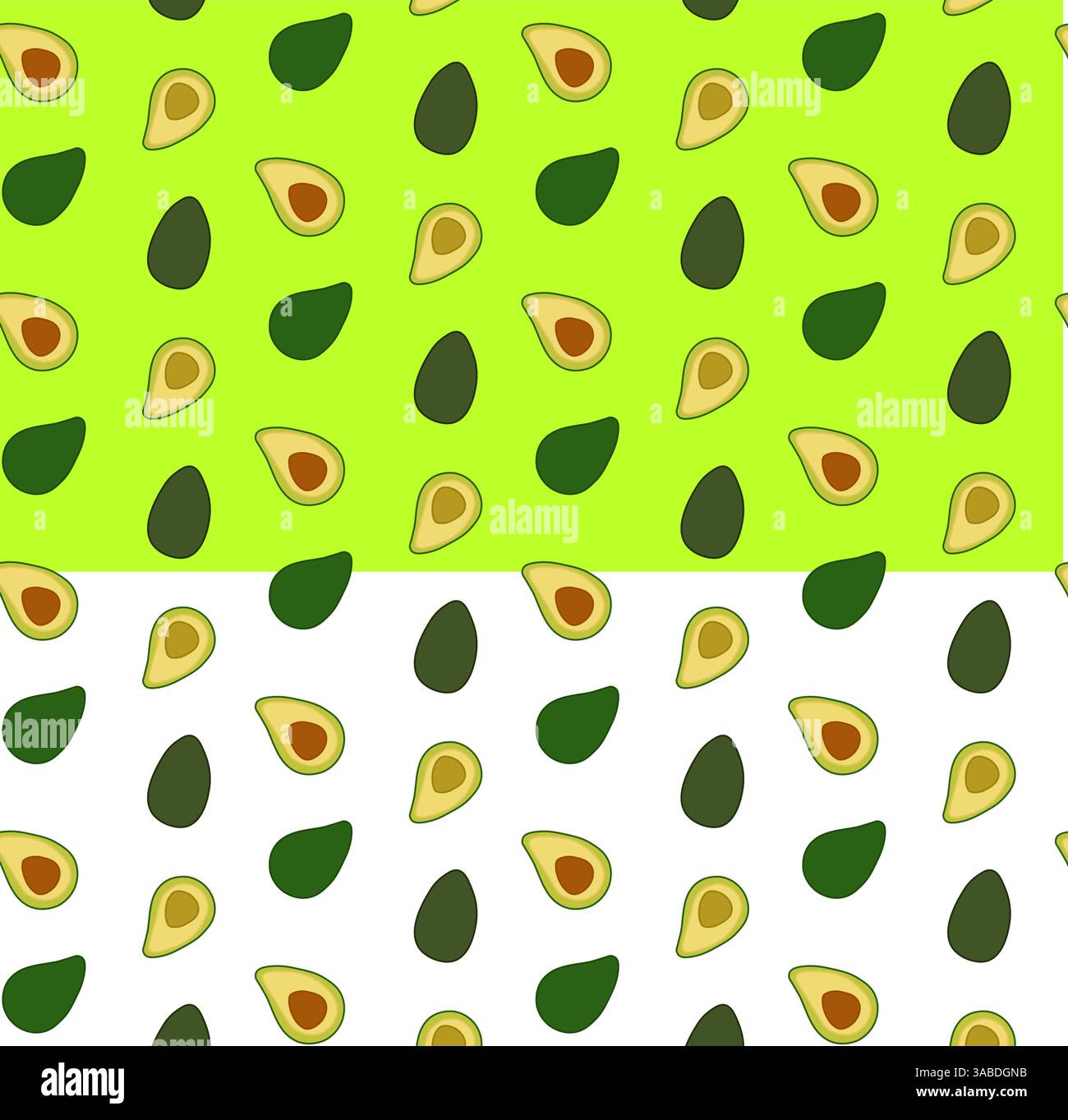Seamless pattern with avocado. Flat vector fruits. Vector design ...