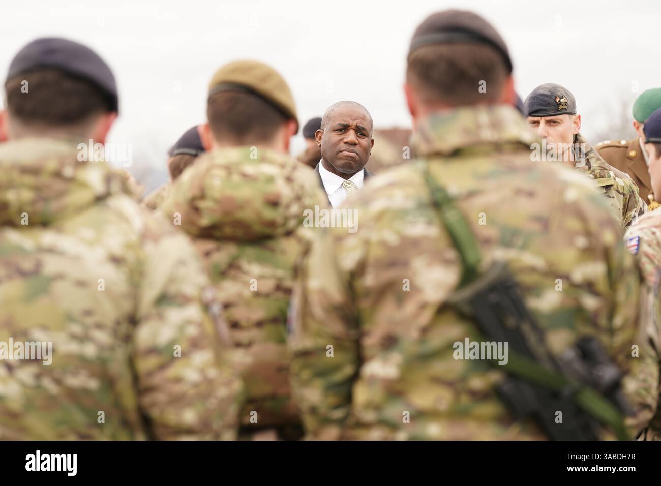 Foreign Secretary David Lammy meets British troops, part of the NATO ...