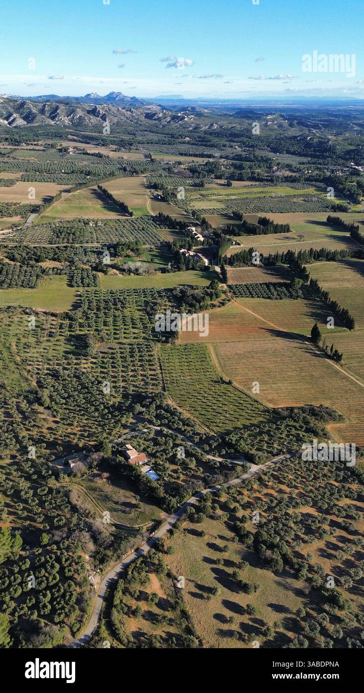 Endless Farmland Landscape Captured by Drone in Golden Hour Light Stock ...