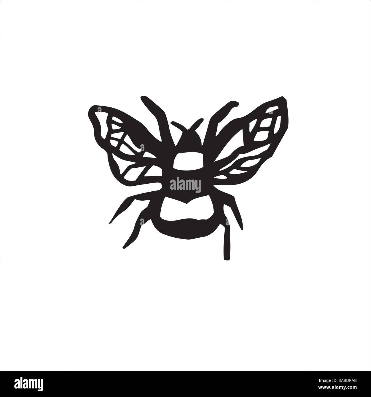 Vector black doodle, stylized bumblebee Stock Vector Image & Art - Alamy