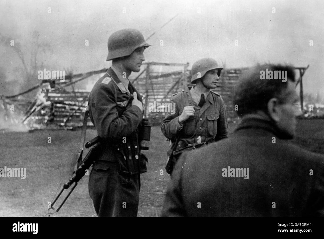 Soldiers of an air force battalion after fighting against partisans ...