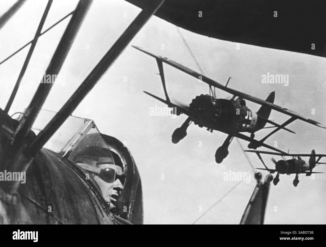Henschel Hs 123 fighter aircraft in flight. [automated translation ...