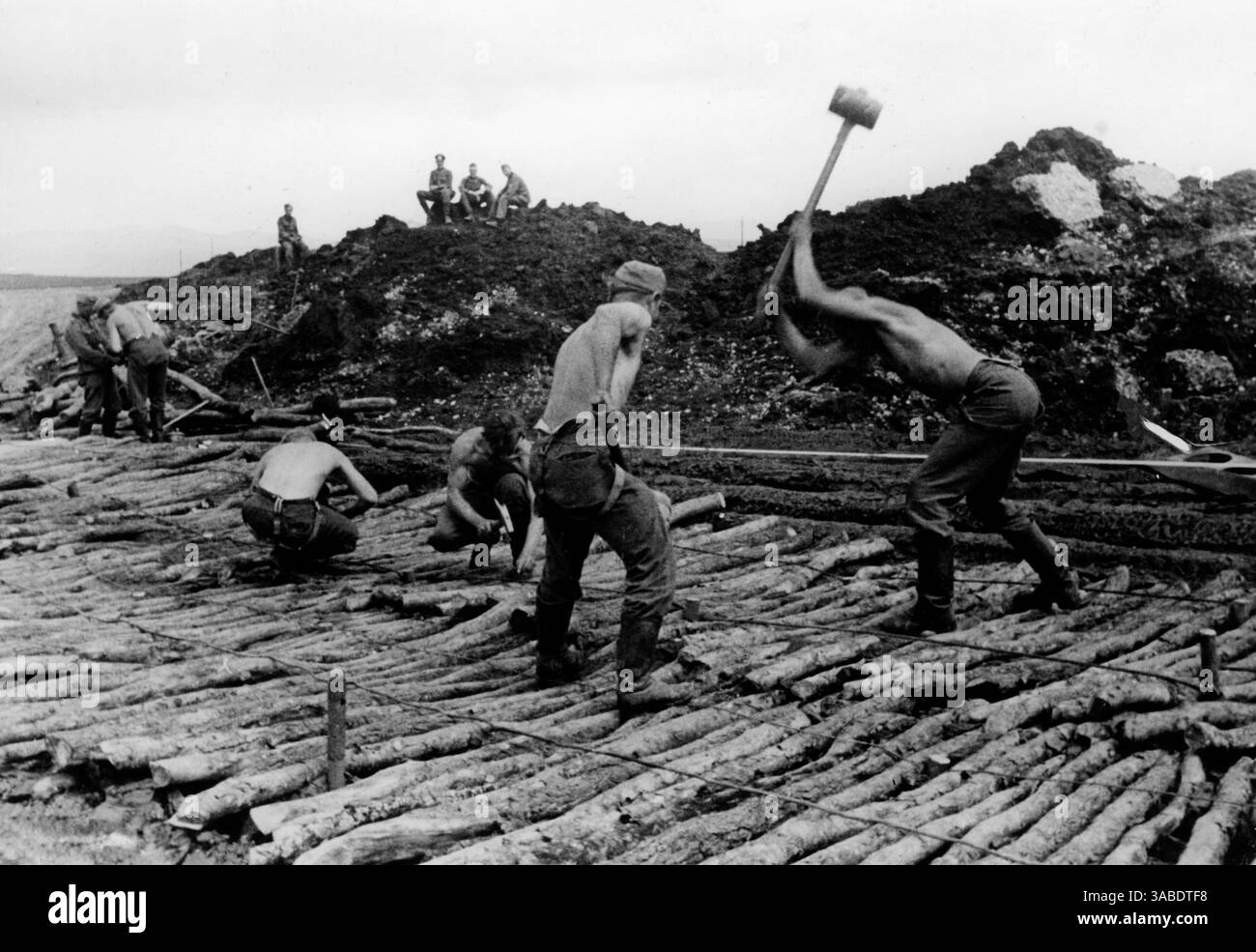 German pioneers building a truncheon dam during the fighting in ...