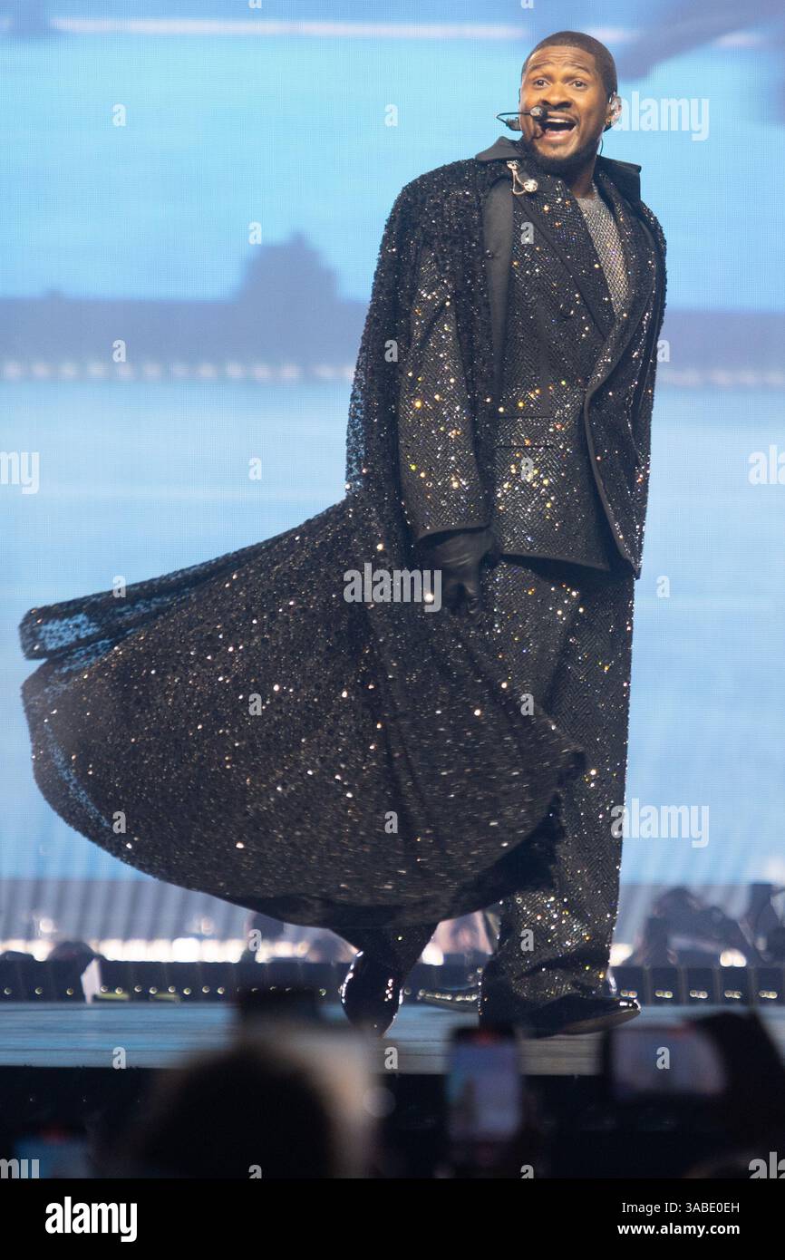 London, UK. 01 Apr 2025. American singer-songwriter Usher (born Usher ...