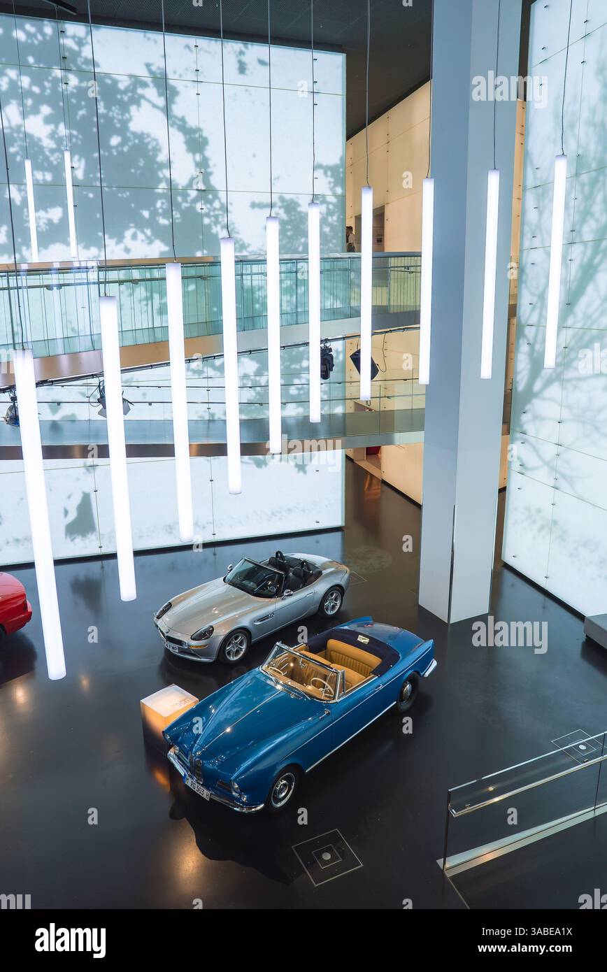 Interior of BMW Museum in Munich with Classic Cars on Display Stock ...