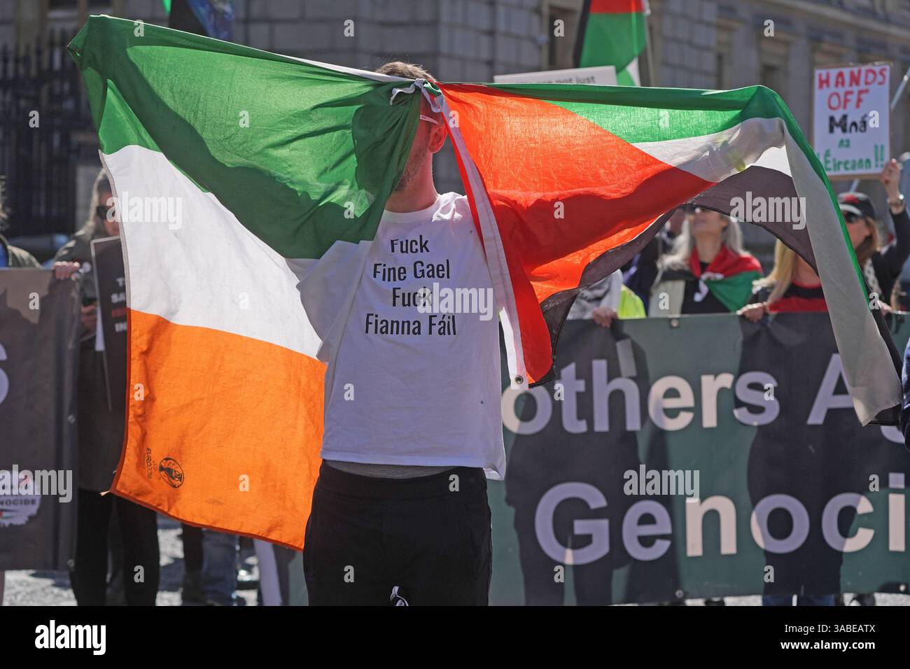 EDITORS NOTE: LANGUAGE People taking part in a pro-Palestine ...